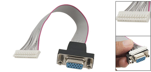 VGA HD15 Female to 12 Pin Connector Ribbon Flat Cable | eBay